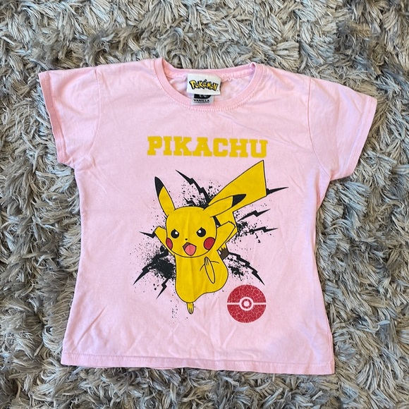 Pokemon | Shirts & Tops | Offical Pokmon Girls Light Pink Tee Shirt ...